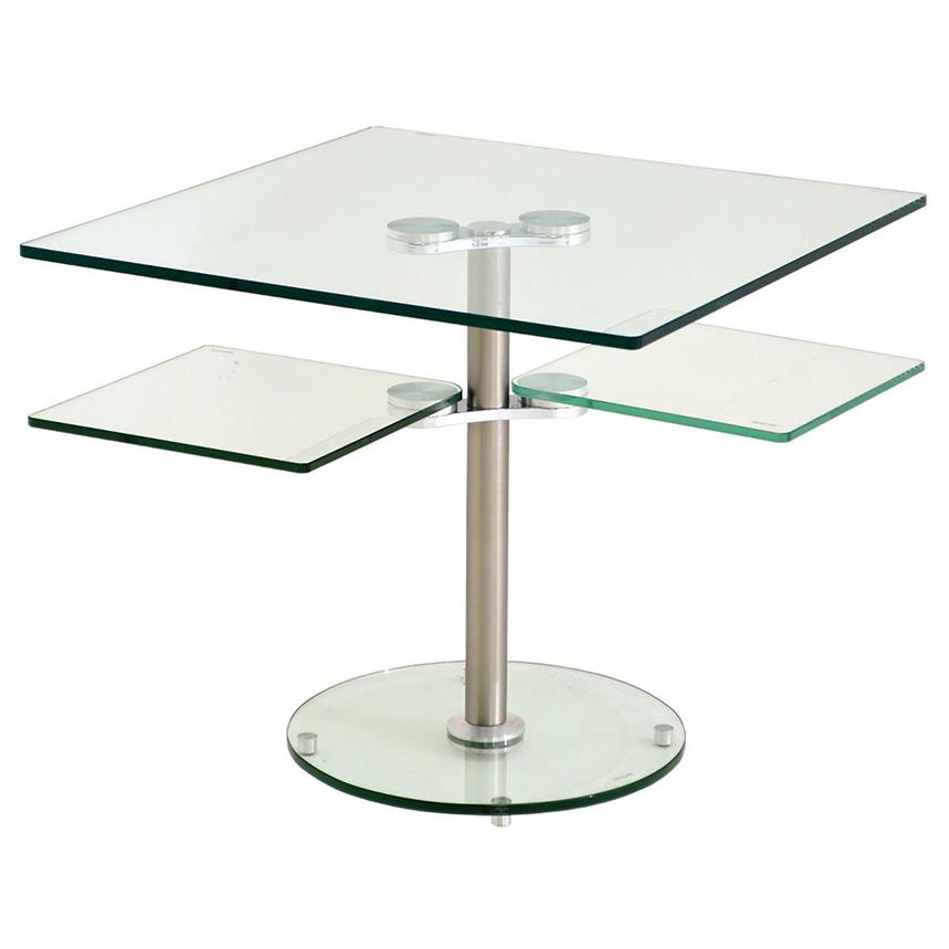 Square Clear Silver Side Table | El Dorado Furniture