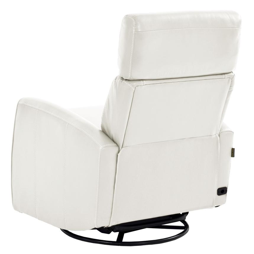 Lucca White Leather Power Glider Recliner El Dorado Furniture