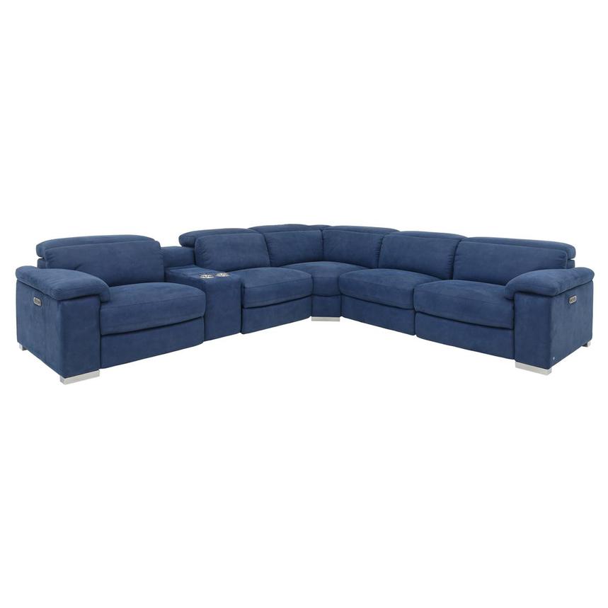 Karly Blue Power Reclining Sectional with 6PCS/3PWR | El Dorado Furniture