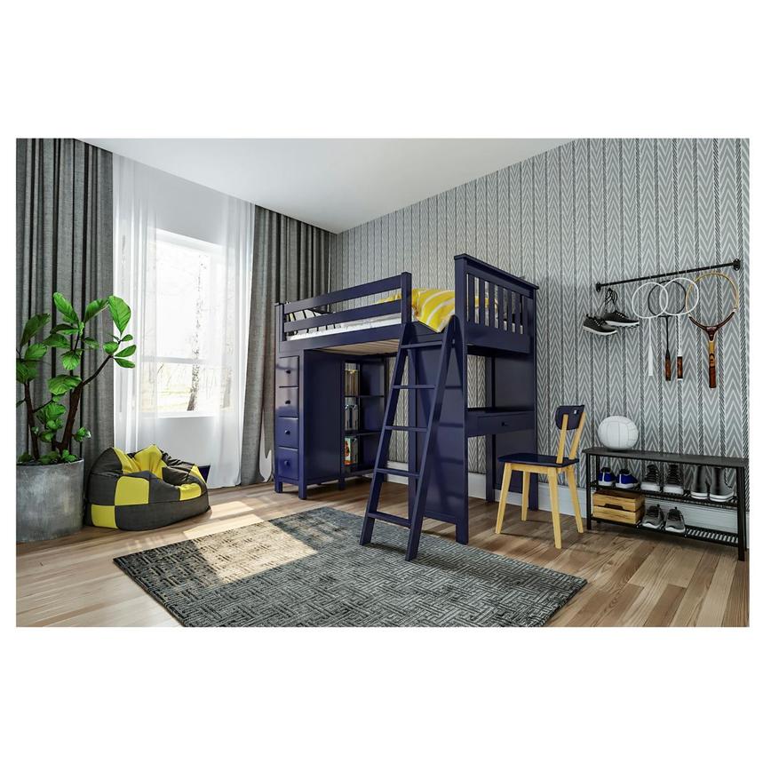 Haus Blue Twin Loft Bed w/Desk & Chest | El Dorado Furniture