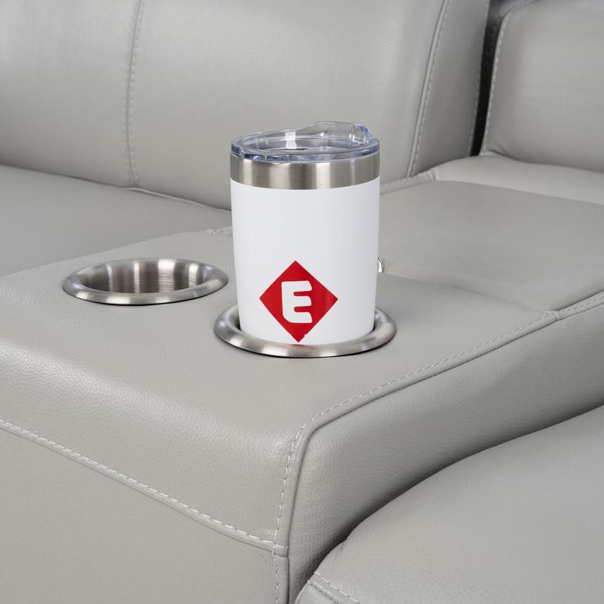 Davis 2.0 Silver Leather Power Reclining Sectional with 7PCS/3PWR | El ...