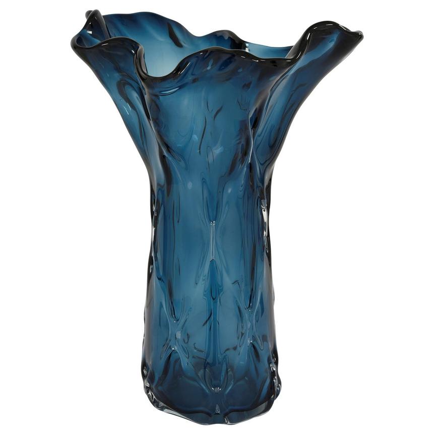 Mahle Blue Glass Vase | El Dorado Furniture