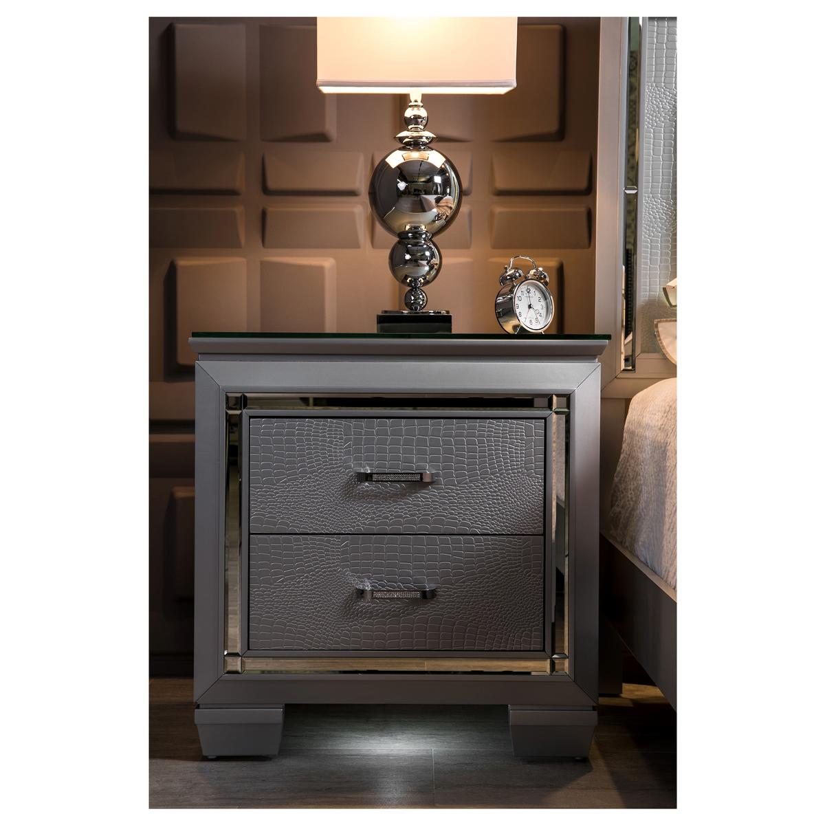 Isabel Gray 4-Piece King Bedroom Set | El Dorado Furniture