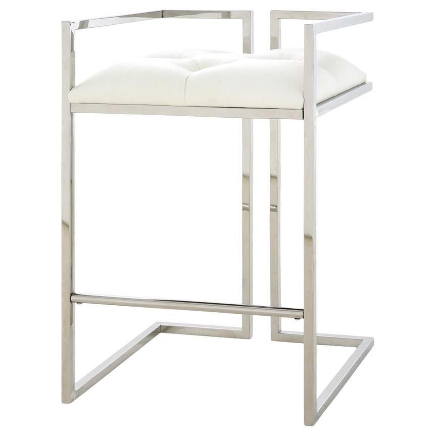 Dixie White/Silver Counter Stool | El Dorado Furniture