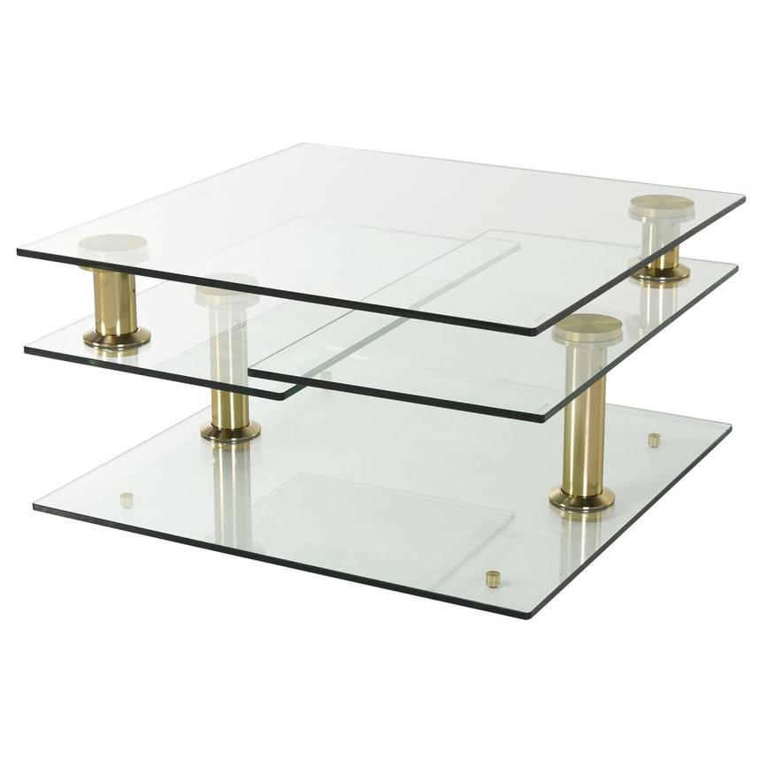 Square Clear Gold Motion Coffee Table | El Dorado Furniture