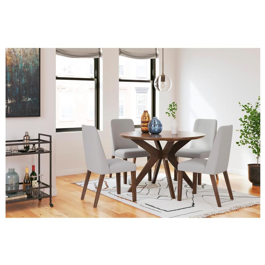 Brenn Light Gray 5-Piece Round Dining Set | El Dorado Furniture