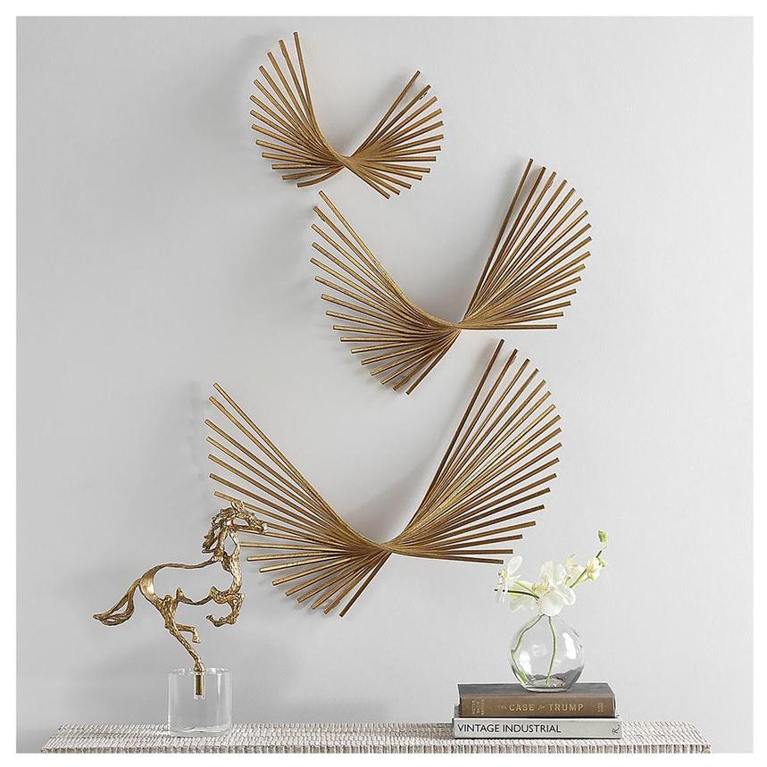 Golden Flock Set of 3 Wall Decor | El Dorado Furniture